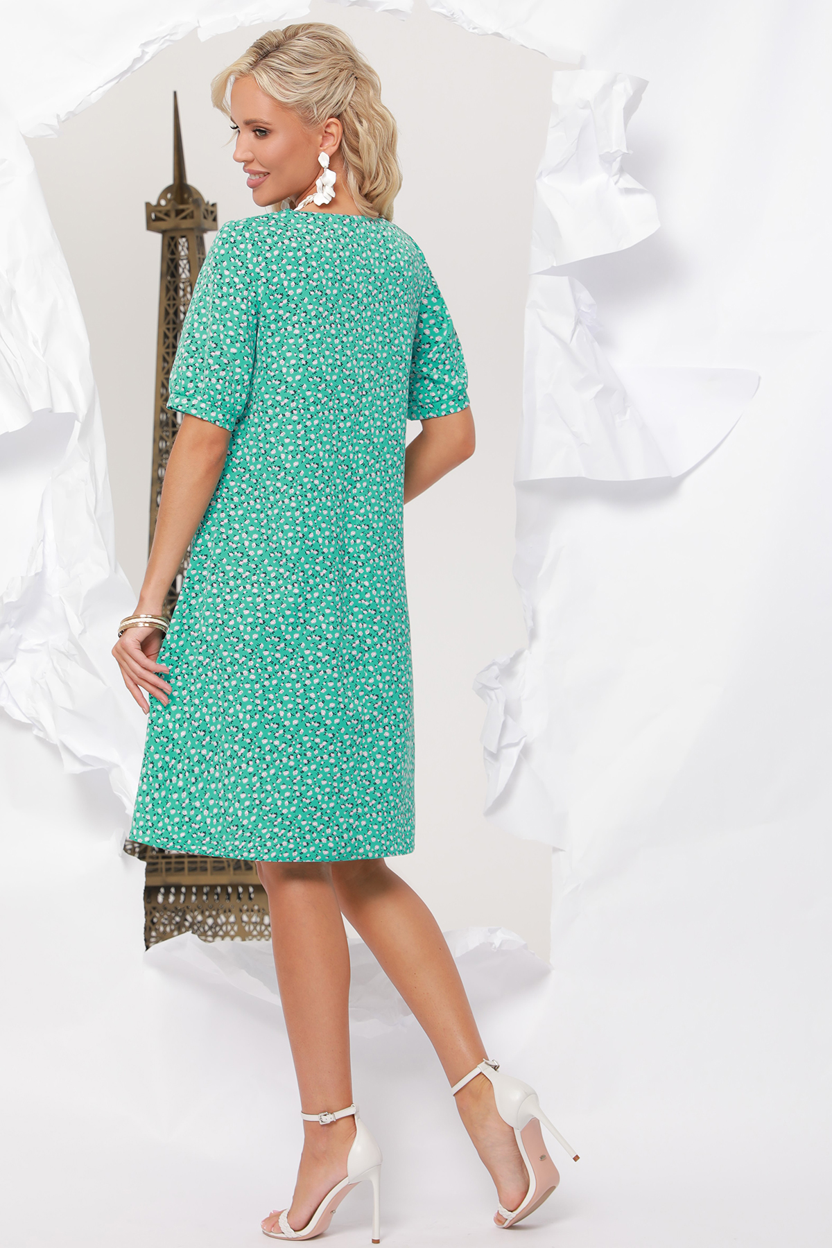 Платье зеленое А-силуэта - купить оптом по выгодной цене | Интернет-магазин «DS Trend»