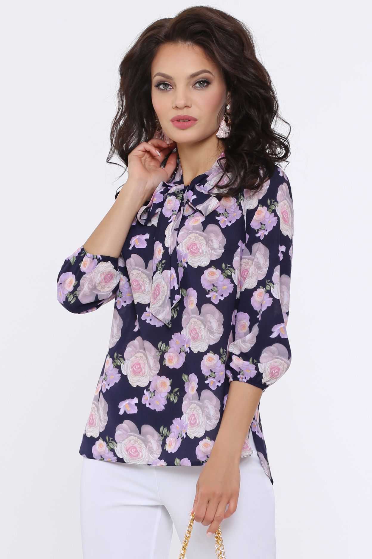 Купить Блузка Сьюзен, флауэр по цене: 850 ₽ арт. Б-0151 - DStrend