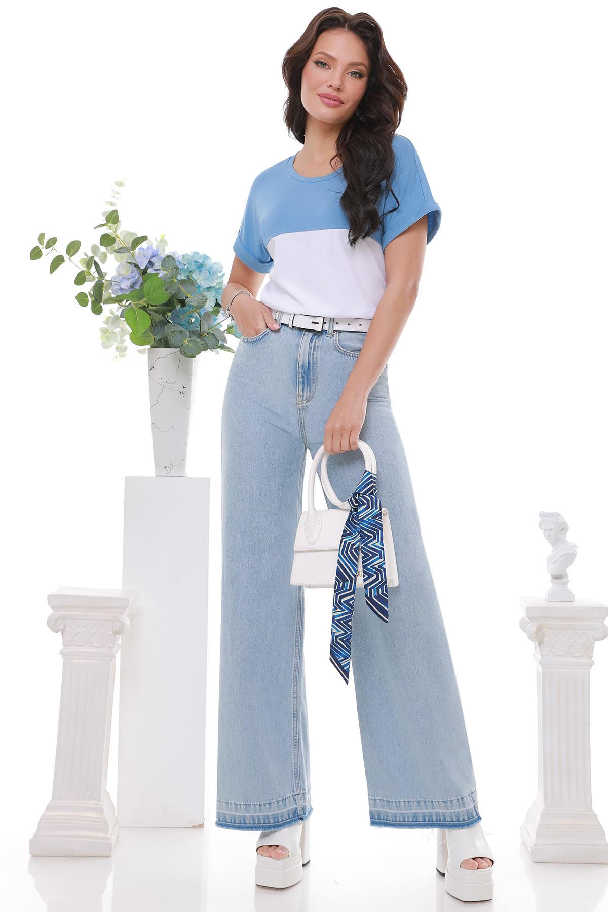 Блузка летняя с отворотами - купить оптом по выгодной цене | Интернет-магазин «DS Trend»