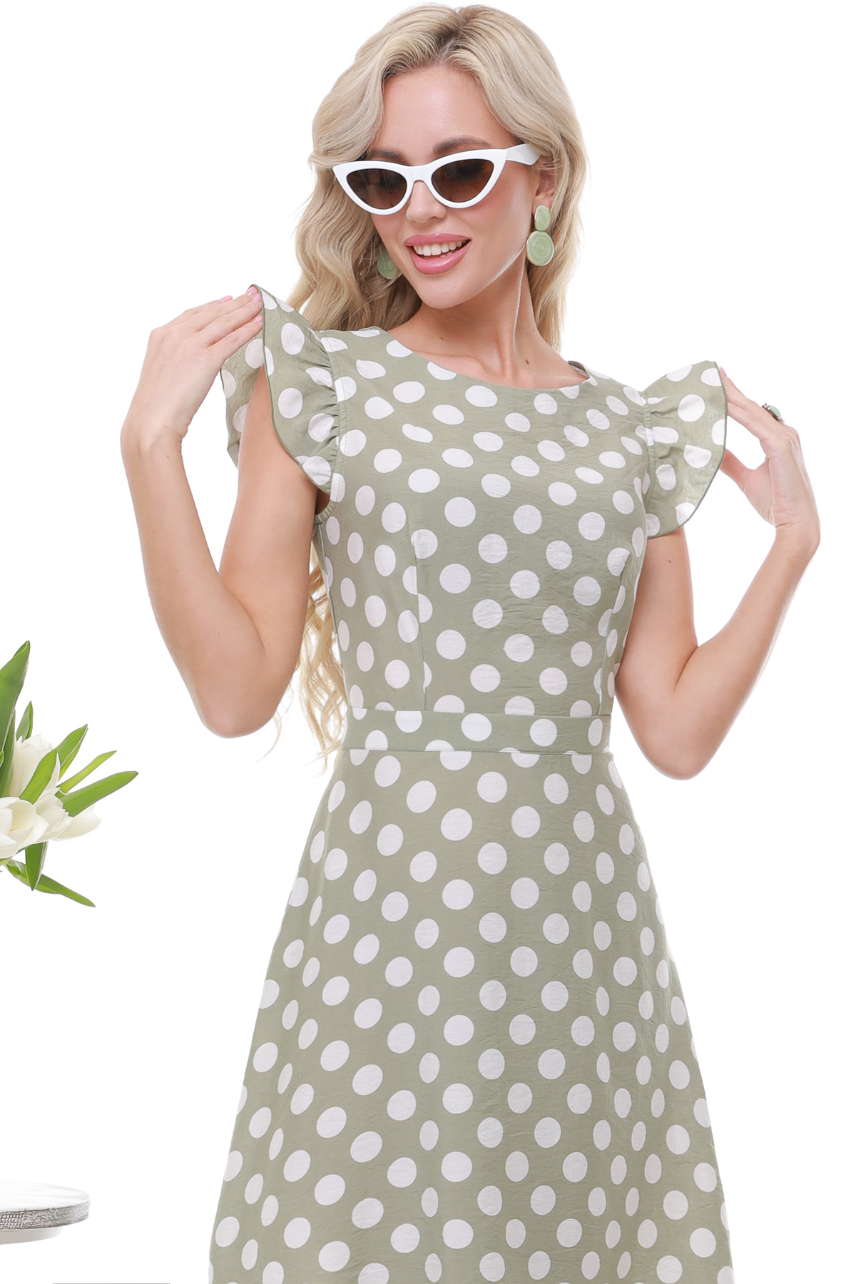 Платье с открытой спиной в горох - купить оптом по выгодной цене | Интернет-магазин «DS Trend»